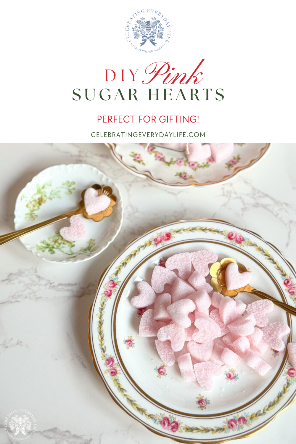 DIY Pink Sugar Hearts for Valentine’s Day