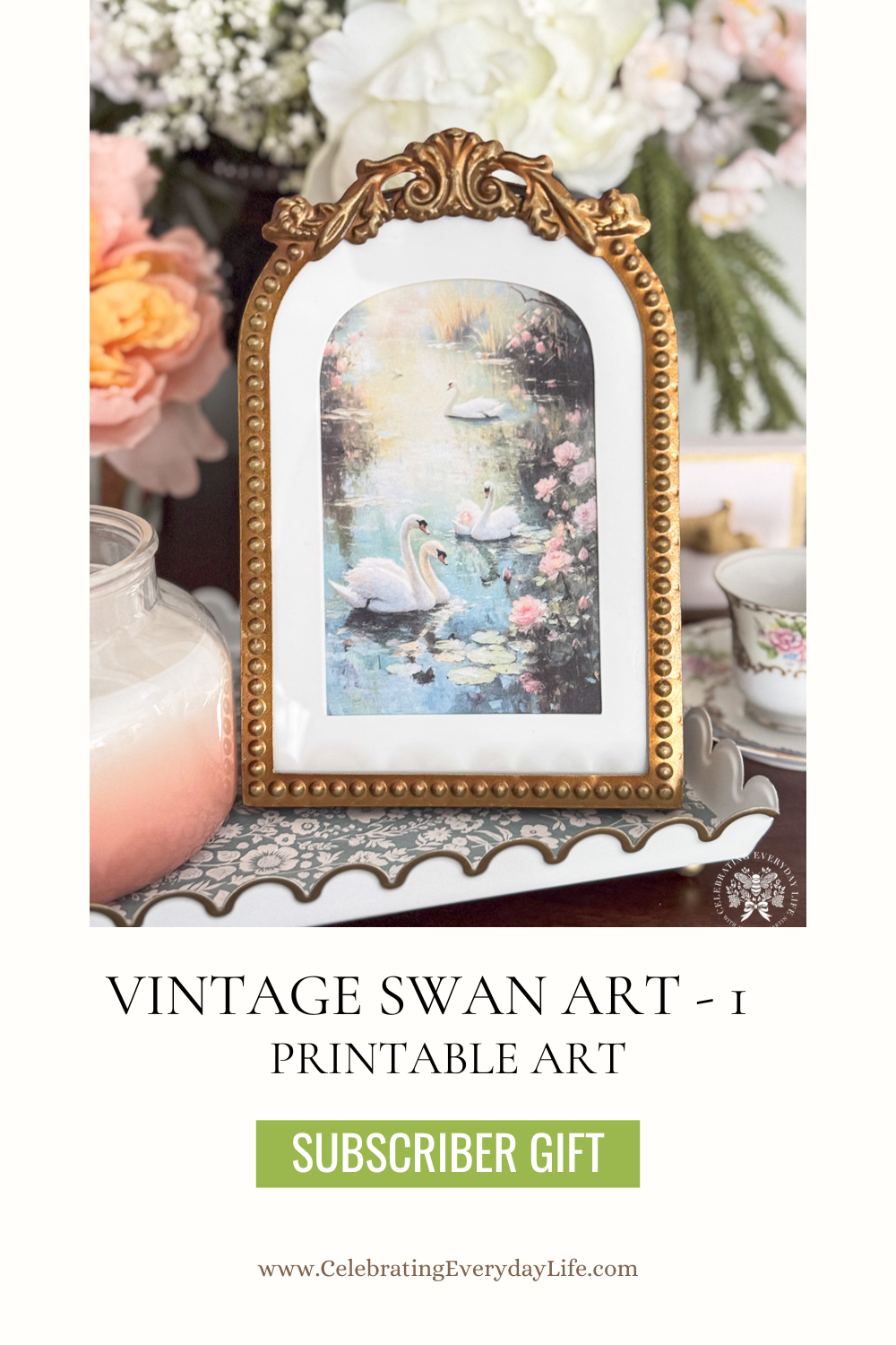 Vintage Swan Printable Art – Elegant & Timeless Decor for Your Home